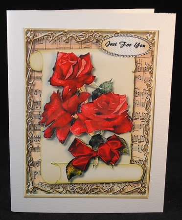 Beautiful Red Roses on a Scroll mat - CUP749300_1398 | Craftsuprint
