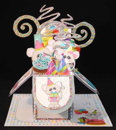 3D POP UP BOX CARD KIT - BIRTHDAY MICE - CUP807904_2049 | Craftsuprint