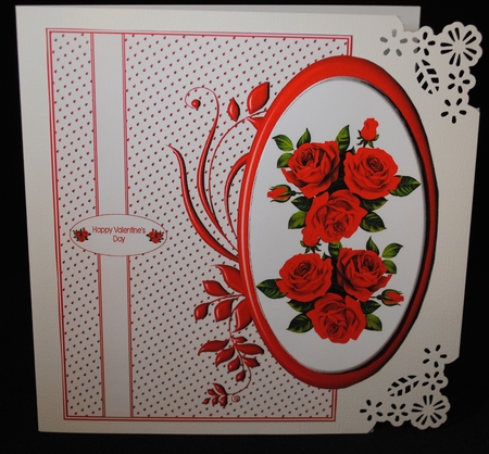 Large red floral over the edge card front. - CUP838292_20842 | Craftsuprint