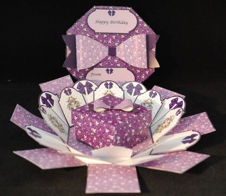 Purple exploding box card with gift box - CUP908741_20842 | Craftsuprint