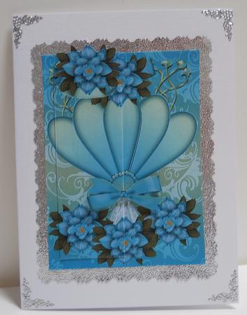Bookmark Greeting Card with Flowers and Fan - CUP287811_1446 | Craftsuprint