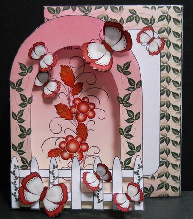 Arch Card Kit - Round Red Flowers - CUP288747_66 | Craftsuprint