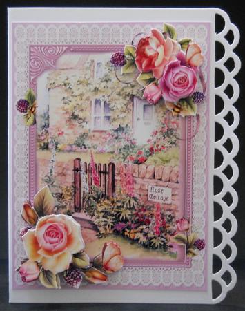 Rose Cottage in Lace Frame - CUP445558_1209 | Craftsuprint