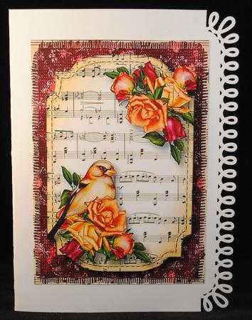 Joy Roses Bird Sheet Music Plaque - CUP513957_1763 | Craftsuprint