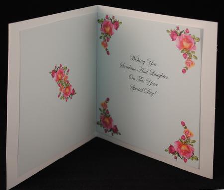8 x 8 Card Insert "roses & Tulips" on Green with Verse - CUP563330_604 ...