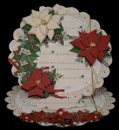 Christmas Poinsettia Scalloped Round Easel Card - CUP576003_38 ...