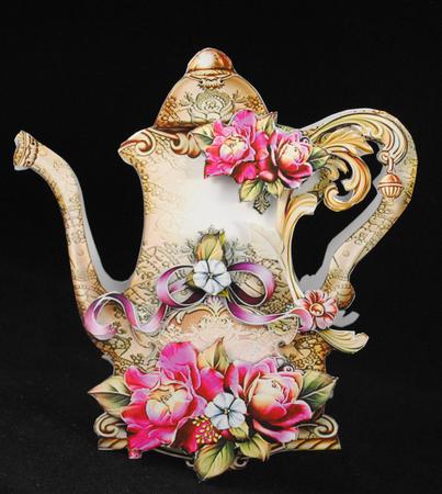 Beautiful Cream Vintage Teapot with Roses - CUP591210_1641 | Craftsuprint