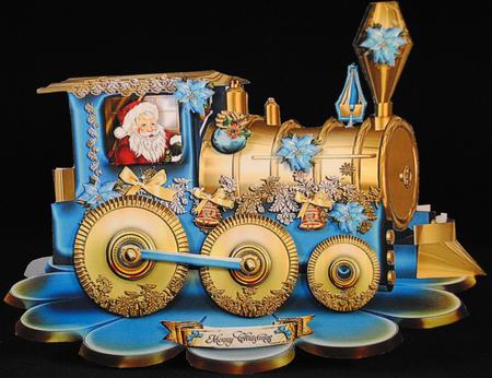 Christmas Blue Train with Santa Card Kit - CUP643045_1641 | Craftsuprint