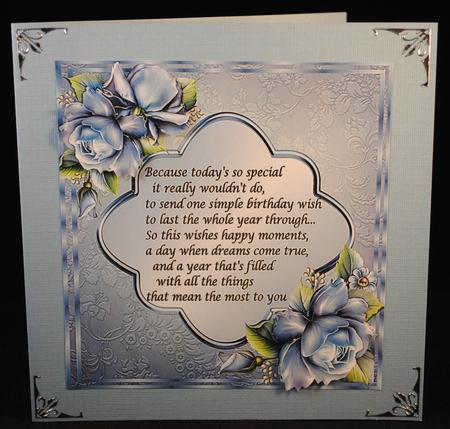 Beautiful Blue Flowers with Birthday Poem - CUP546677_983 | Craftsuprint