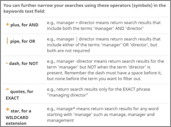 screenshot-of-operators-symbols - FlexJobs