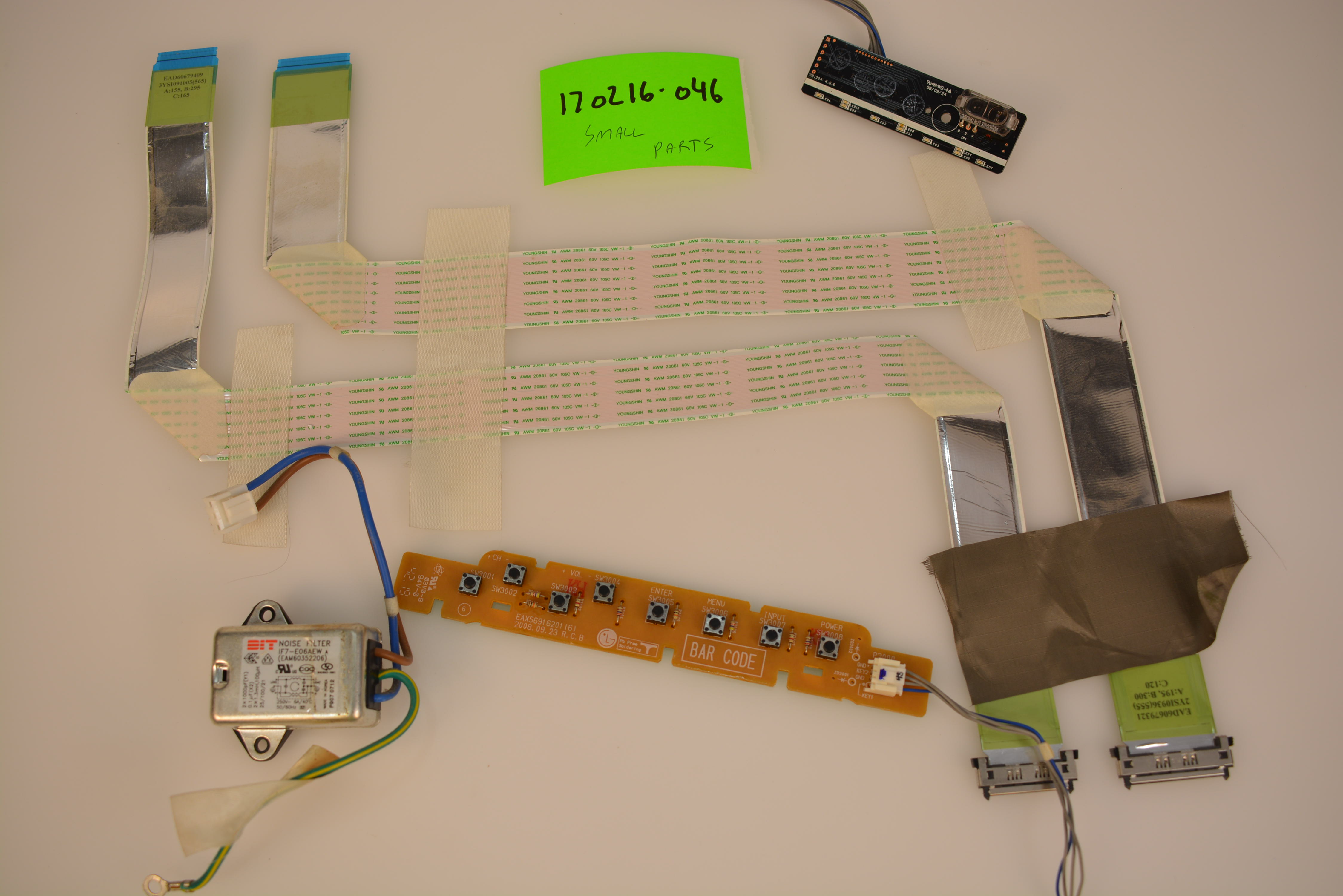 LG 47LH55 SMALL Parts Repair Kit EMI FILTER;LVDS CABLES;CONTROLS;IR ...