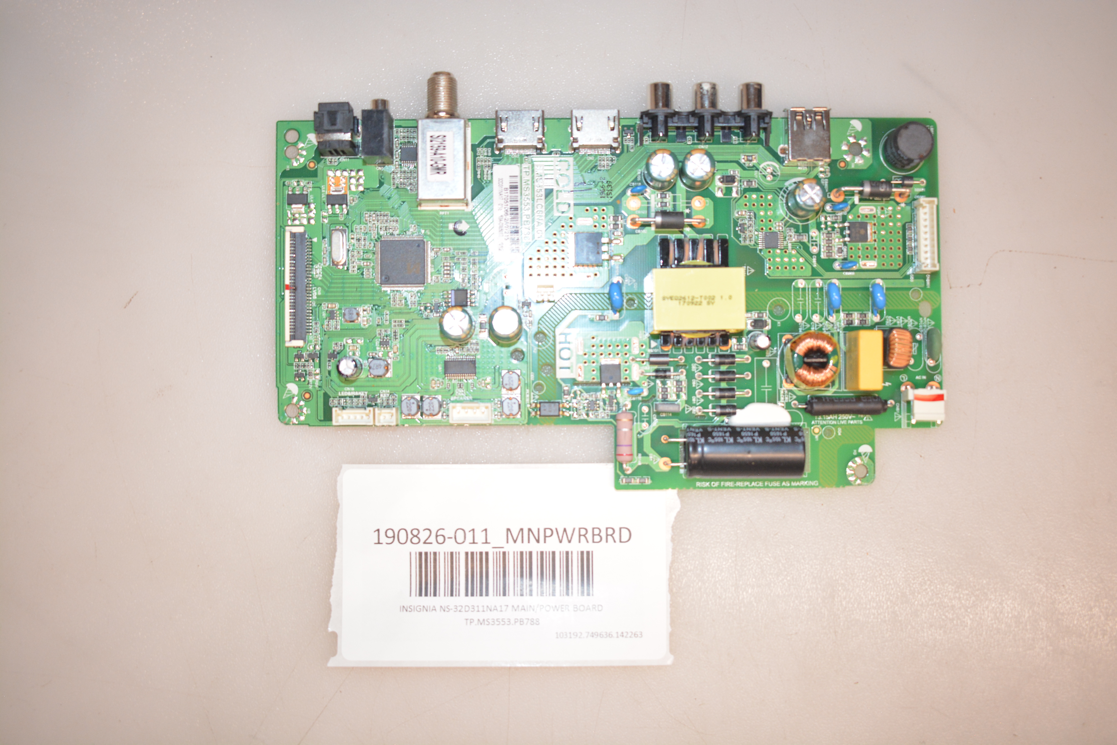 INSIGNIA NS-32D311NA17 MAIN/POWER BOARD TP.MS3553.PB788 | eBay