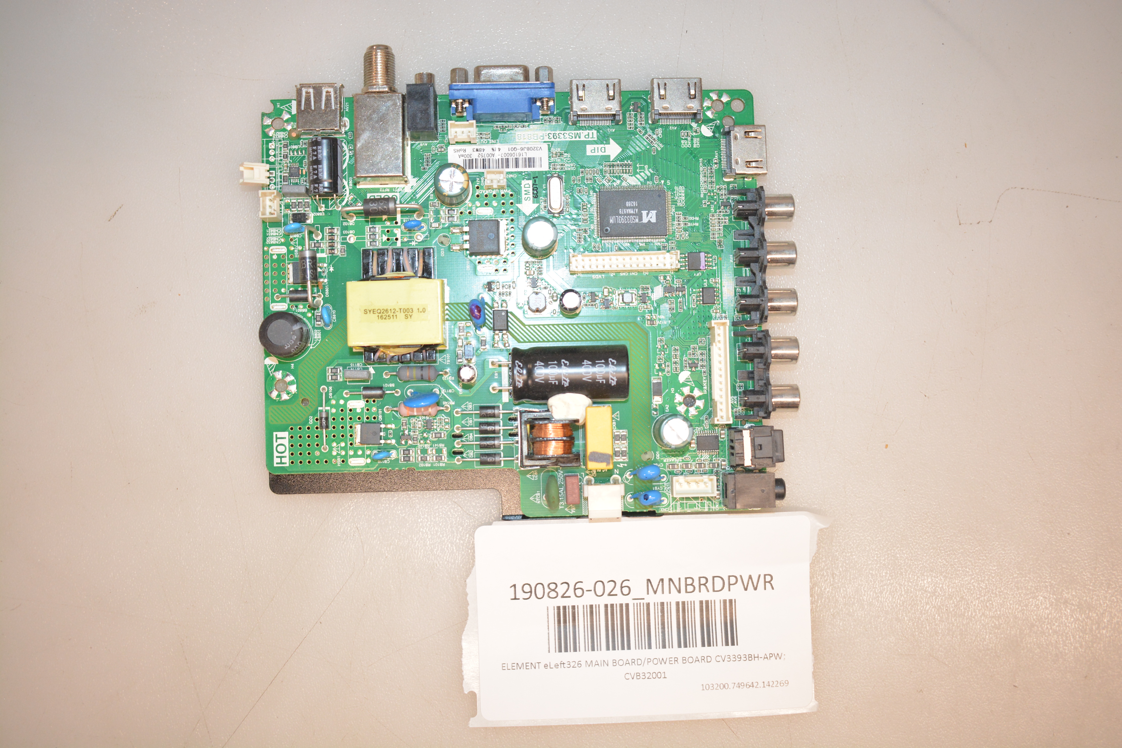 ELEMENT ELEFT326 MAIN BOARD/POWER BOARD CV3393BH-APW; CVB32001 | eBay