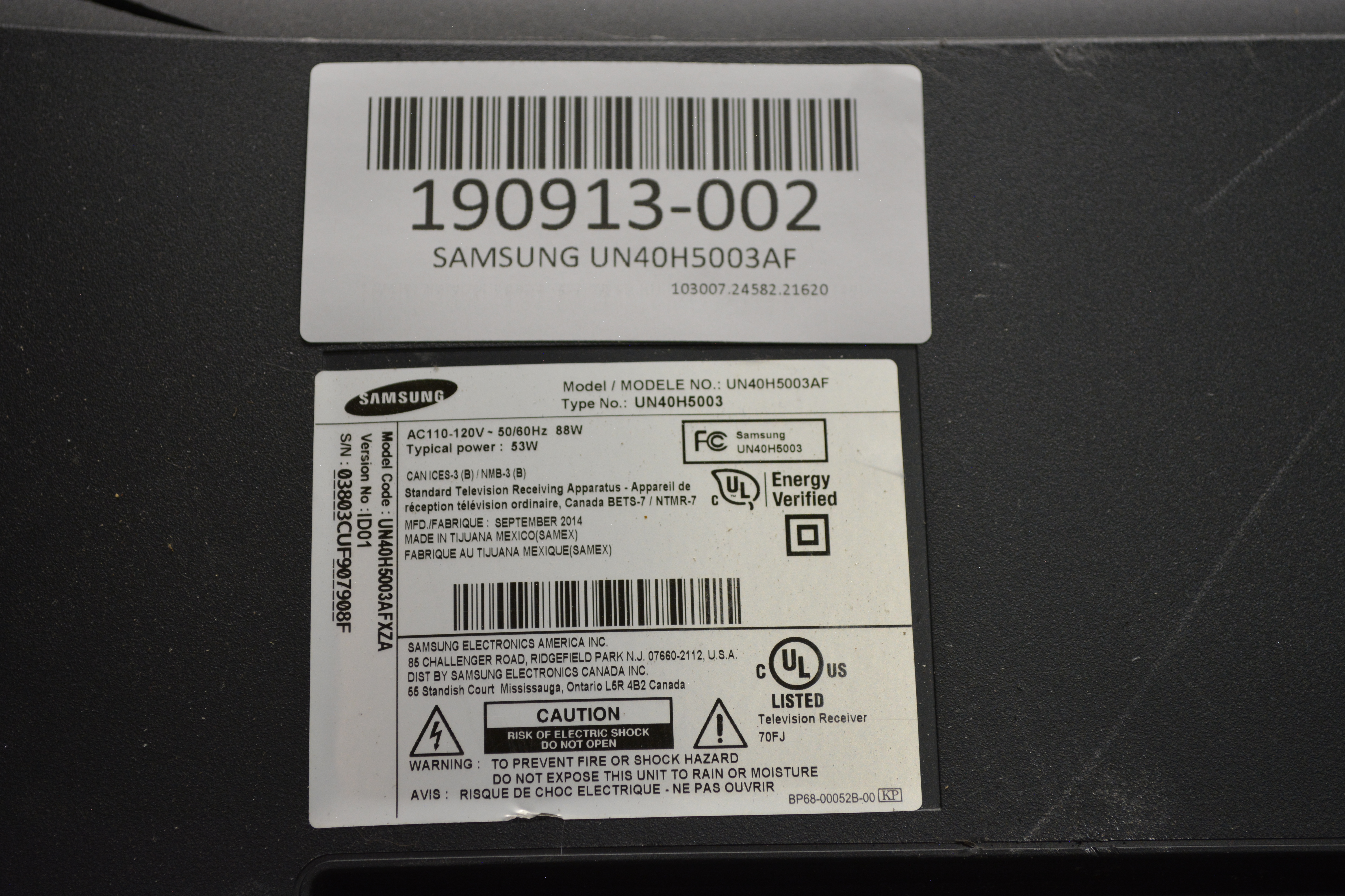 SAMSUNG UN40H5003AF MAIN BOARD BN41-02203A | eBay