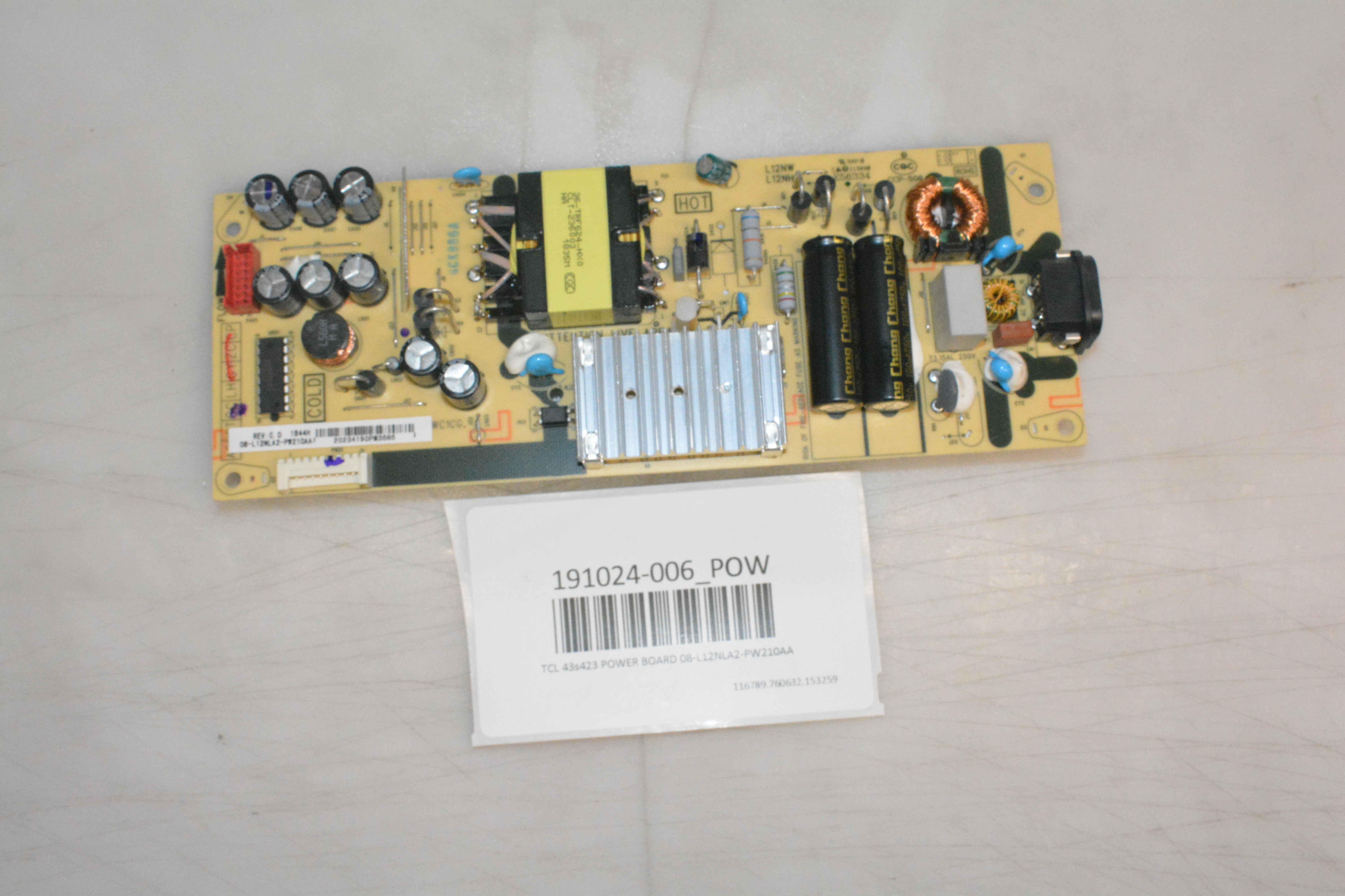 TCL 43S423 POWER BOARD 08-L12NLA2-PW210AA | eBay