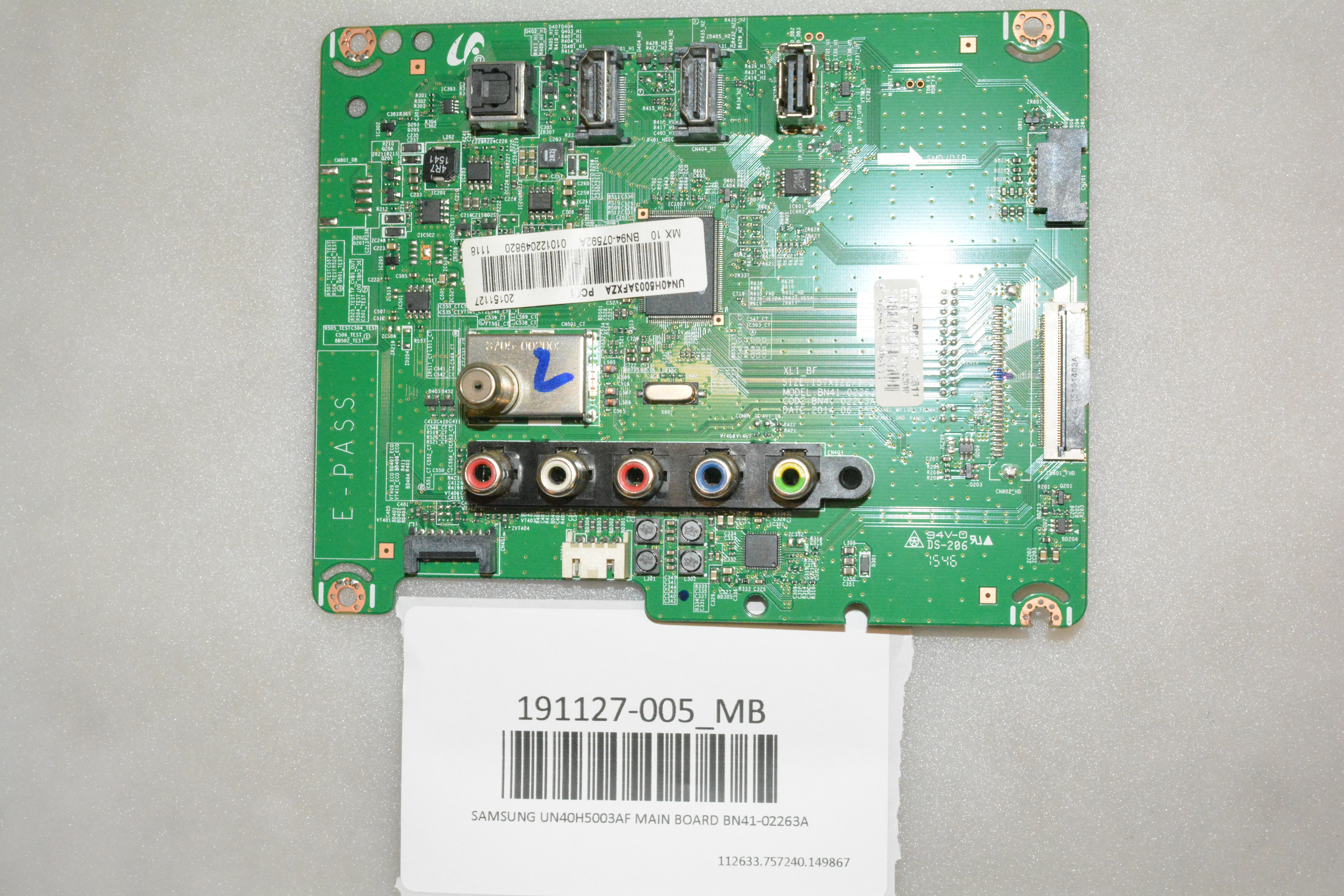 SAMSUNG UN40H5003AF MAIN BOARD BN41-02263A | eBay