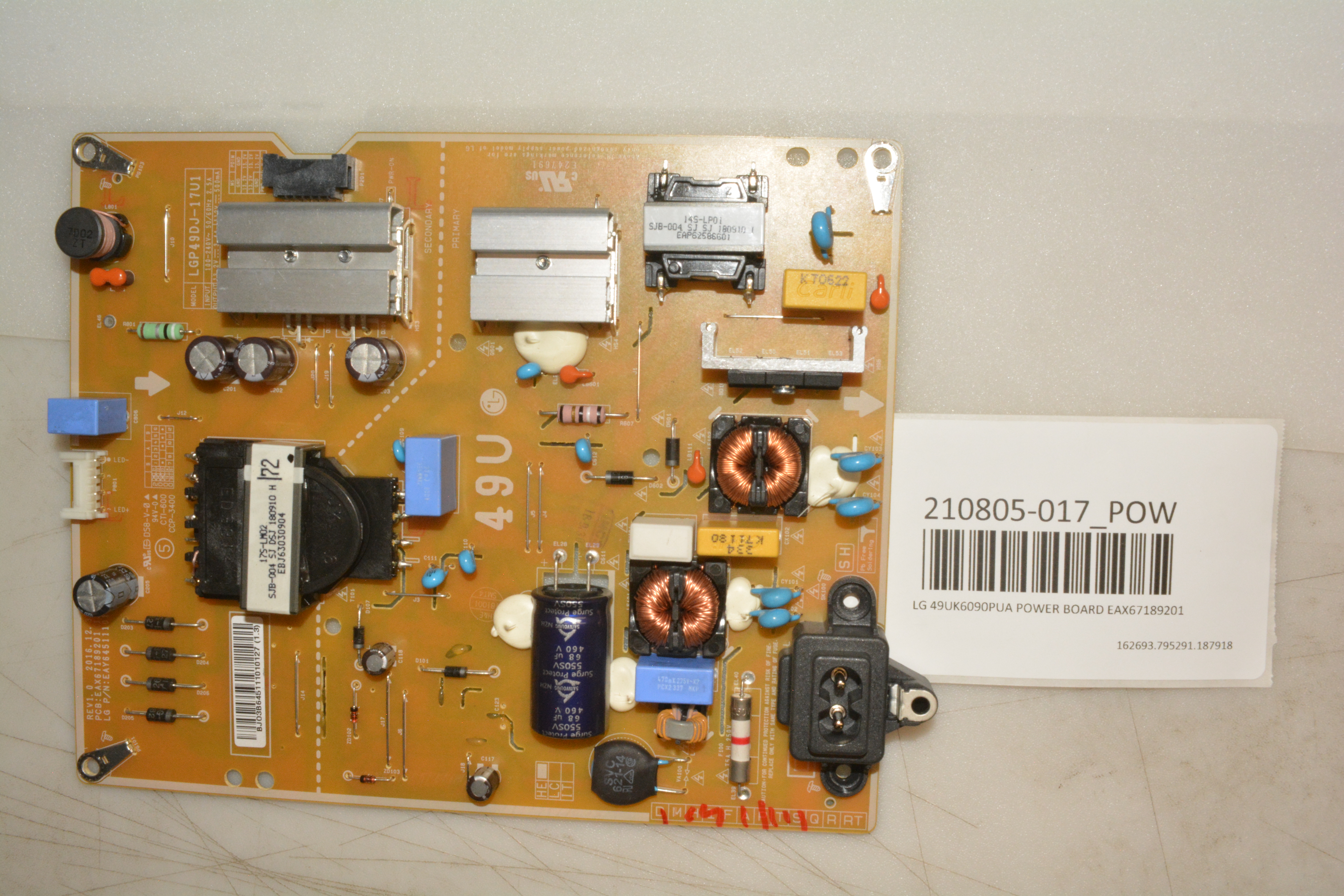 LG 49UK6090PUA POWER BOARD EAX67189201 | eBay