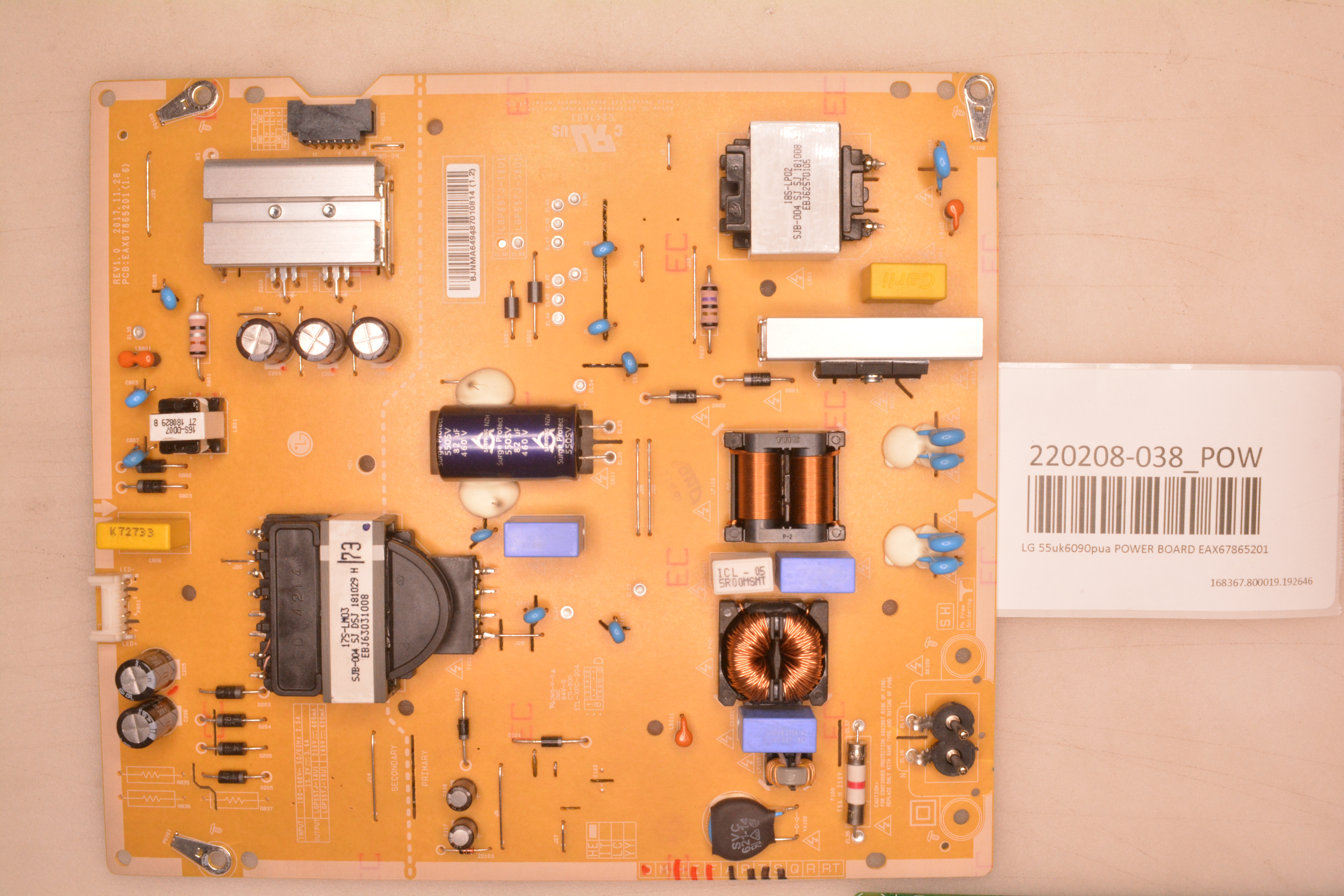 LG 55UK6090PUA POWER BOARD EAX67865201 | eBay