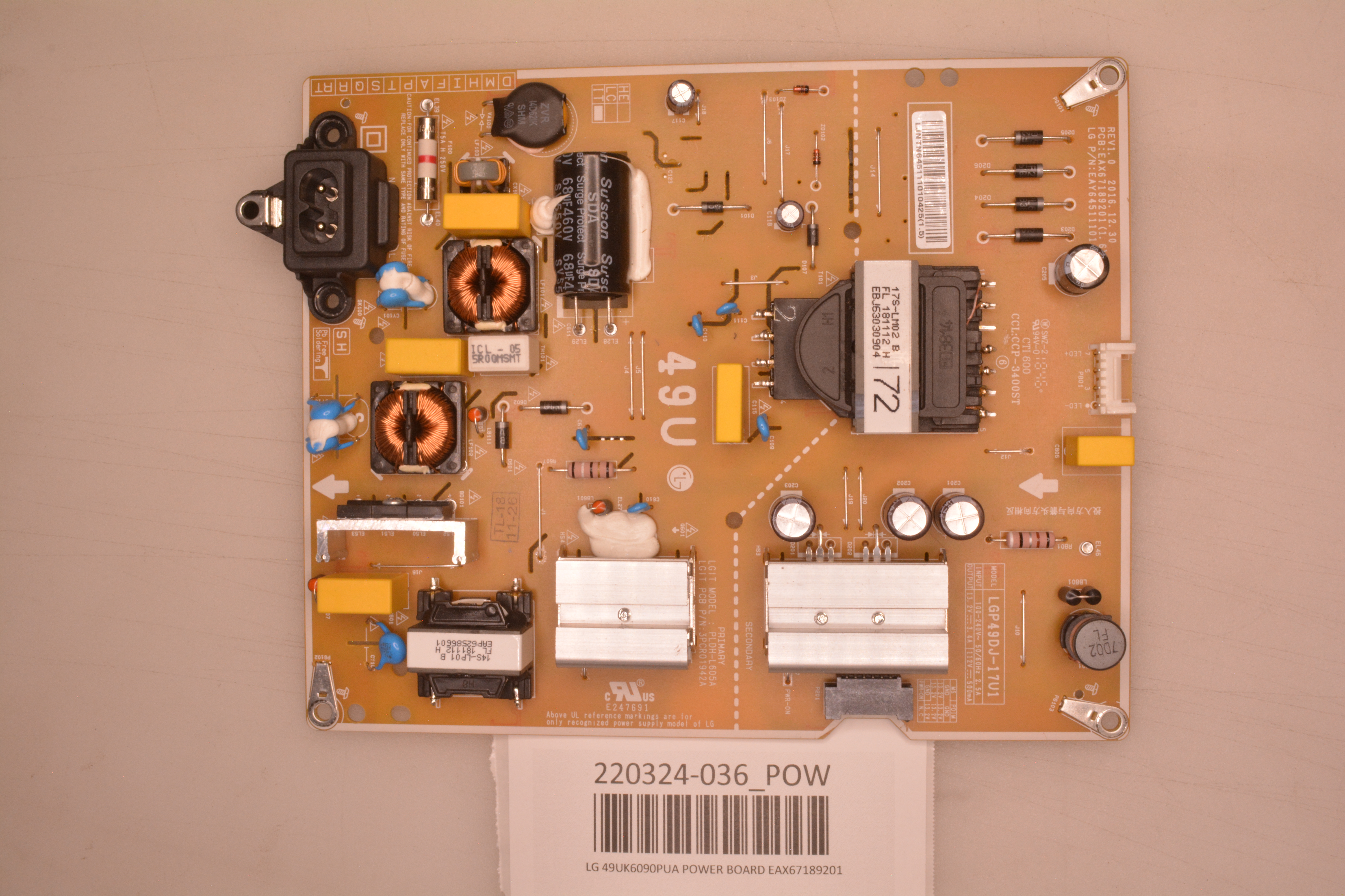 LG 49UK6090PUA POWER BOARD EAX67189201 | eBay