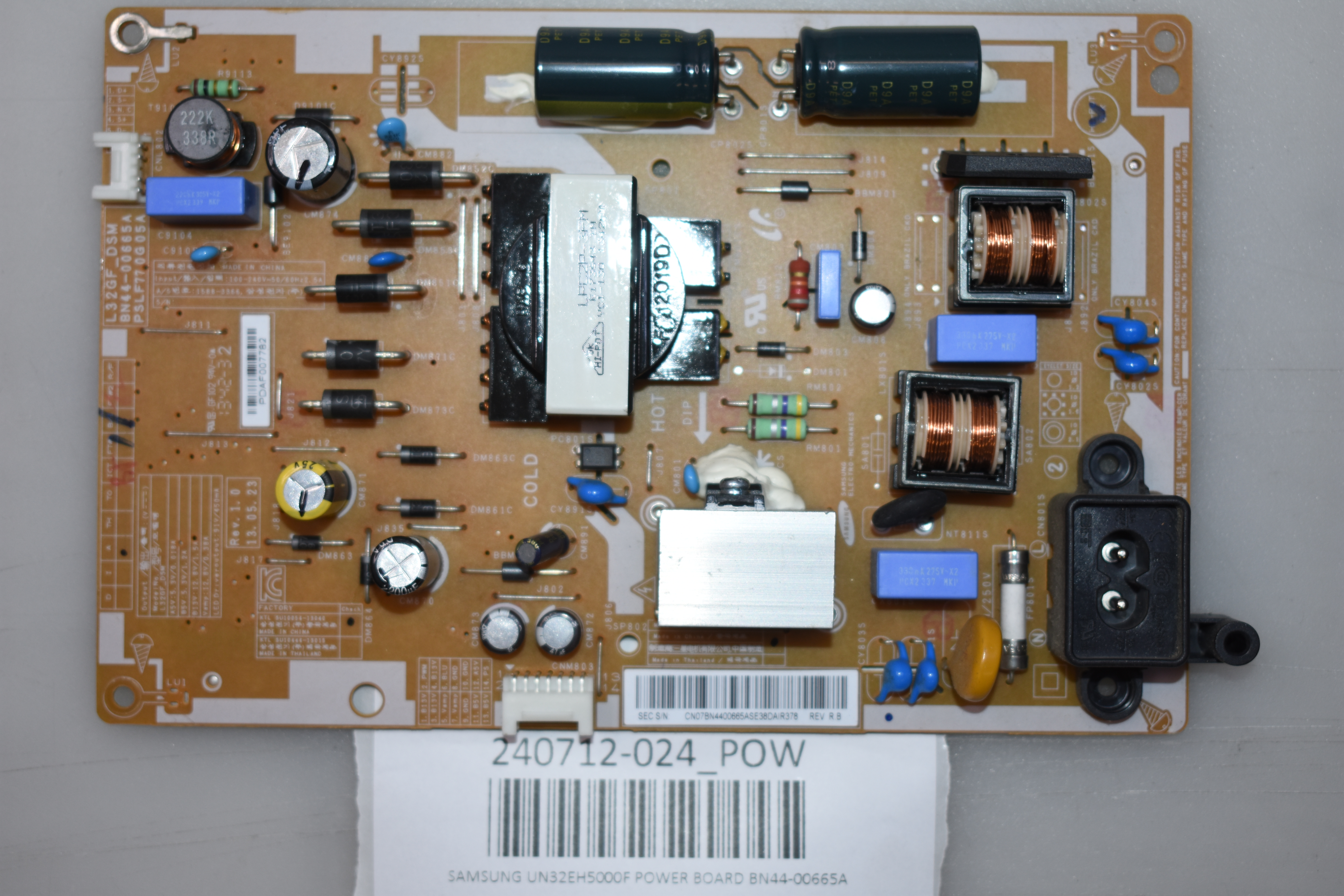 SAMSUNG UN32EH5000F POWER BOARD BN44-00665A | eBay