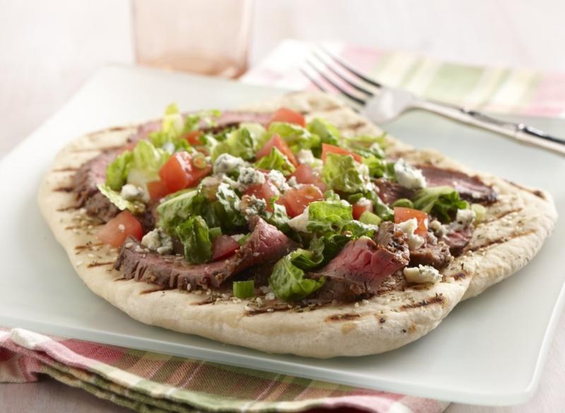 Grilled Flat Bread and Steak Sandwich
