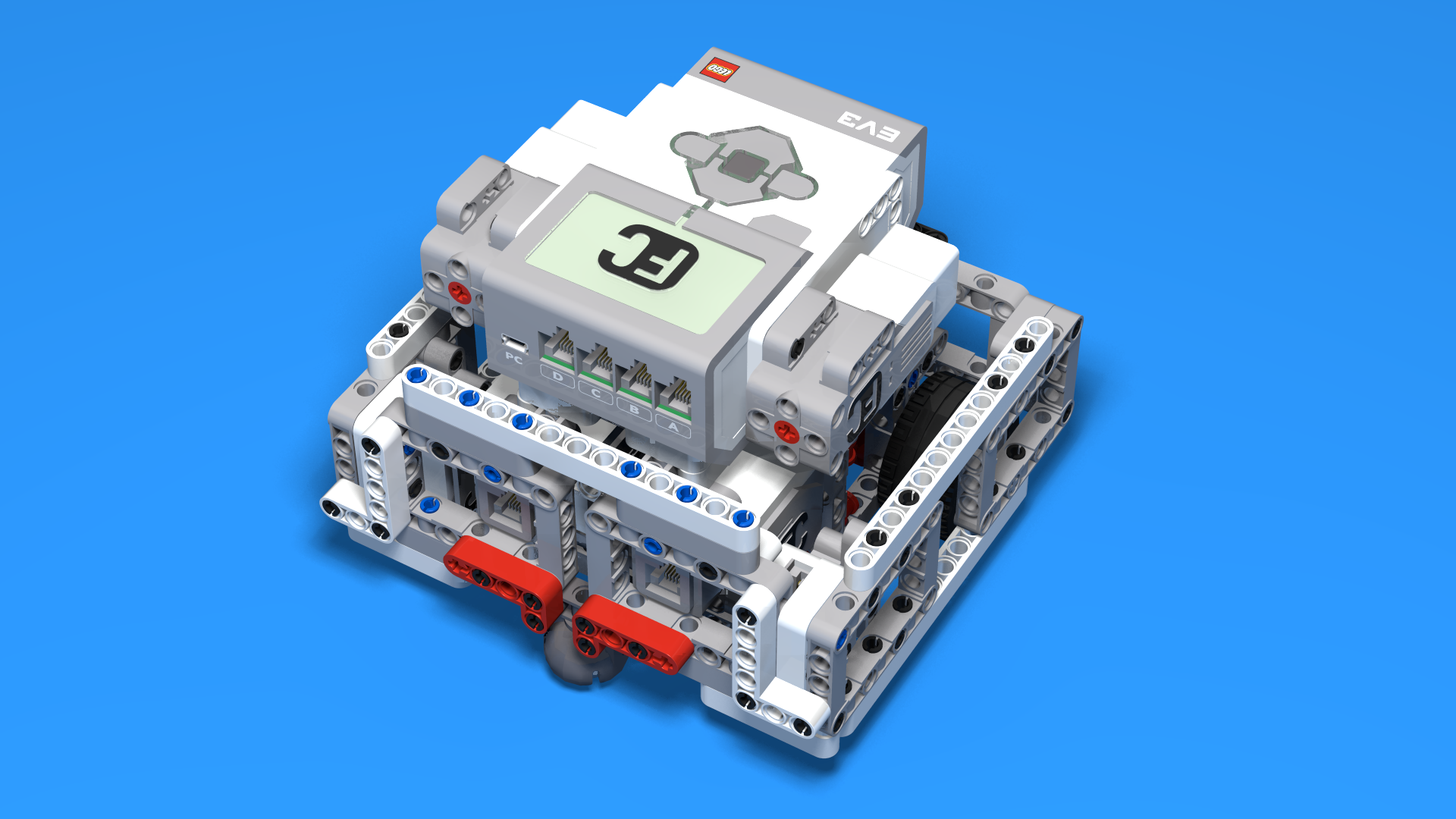 FLLCasts | EV3 Base Chassis 4 - Back Wheels Reversible Motor
