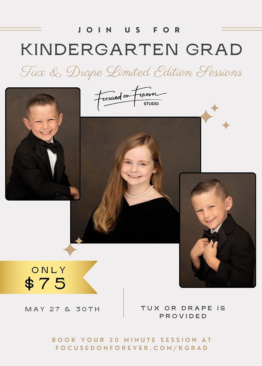 Kindergarten Grad Tux and Drape Limited Edition Sessions- May 2025 ...