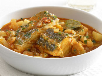 Salt Cod Braised With Vegetables Recipe from Cookstr on FoodPair