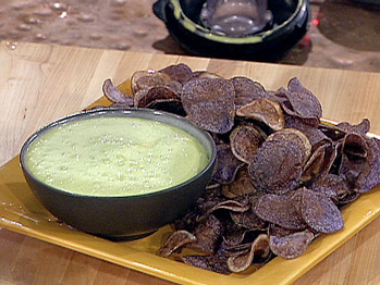 Peruvian Purple Potato Chips With Cilantro Aioli Recipe from Food ...