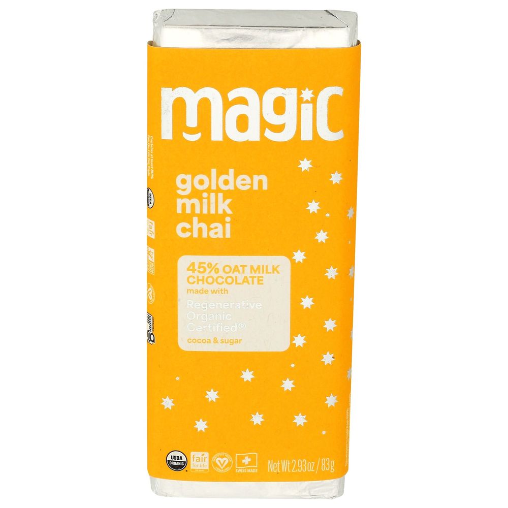 Magic Golden Milk Chai Oat Milk Chocolate Bar, 2.93 Ounce -- 12 per case