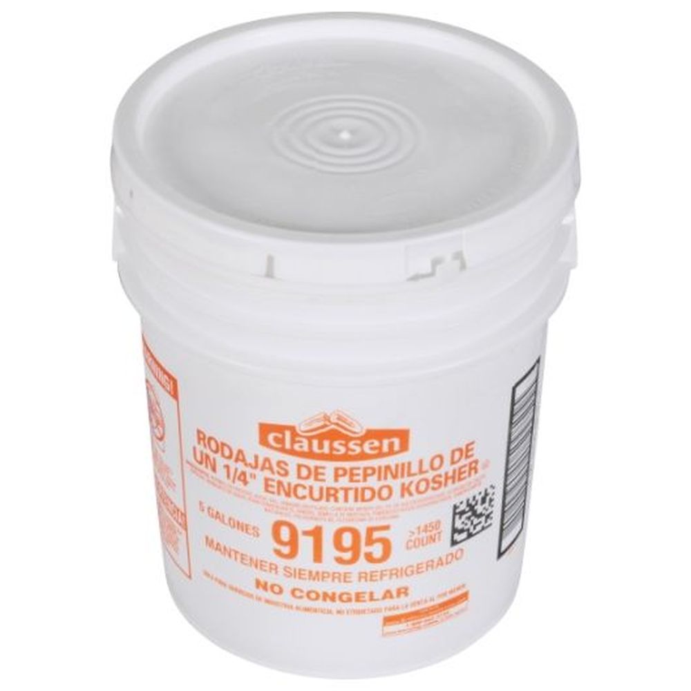 Claussen Kosher Smooth 1/4" Cut Pickle Chips | FoodServiceDirect