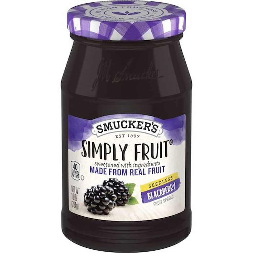 Smucker's Simply Fruit Seedless Blackberry Fruit Spread, 10 Ounce -- 8 ...