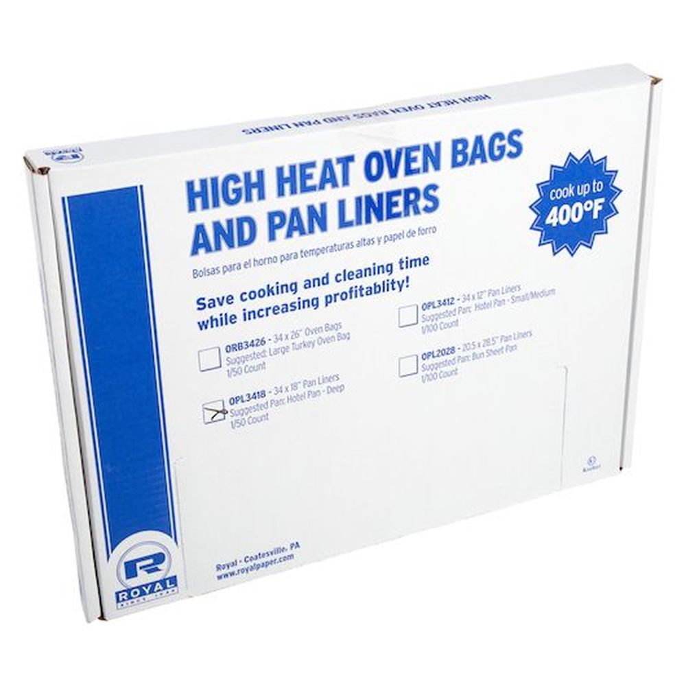 AmerCareRoyal 34 x 18 inch Full Pan Deep High Heat Oven Pan Liner, 50 Count