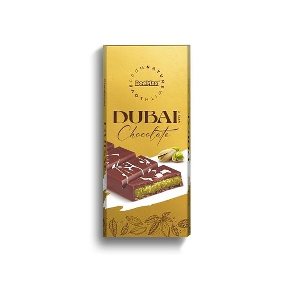 Beemax Dubai Style Pistachio Chocolate Bar, 3.36 Ounce -- 72 per case