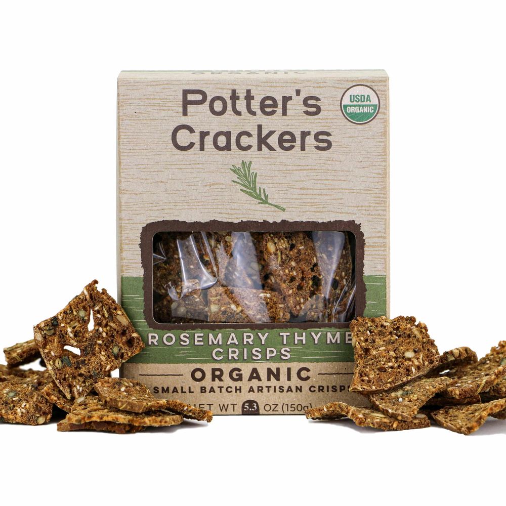 Potters Organic Rosemary Thyme Crisps, 5.3 Ounce -- 12 per case