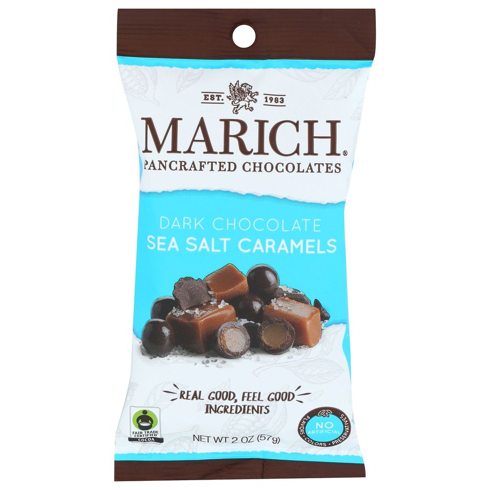 Marich Dark Chocolate Sea Salt Caramels, 2 Ounce -- 12 per case