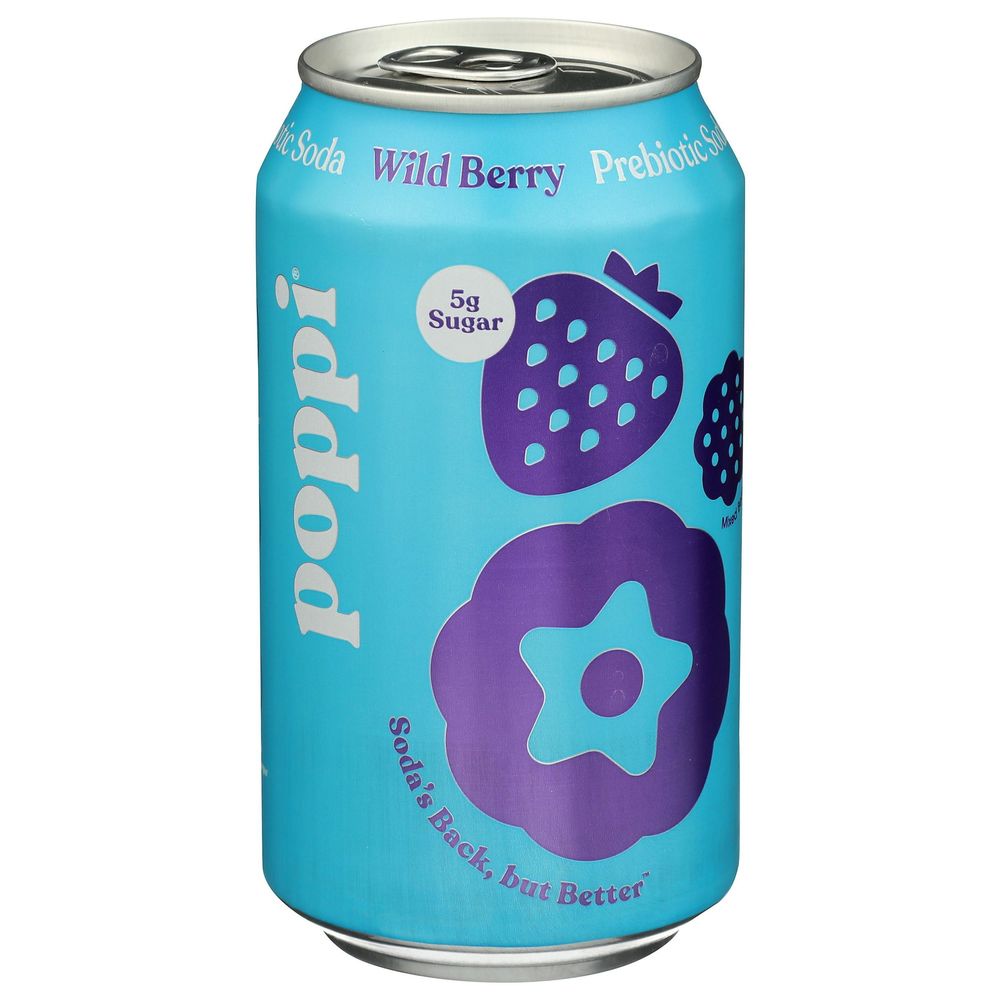 Poppi Wild Berry Prebiotic Soda, 12 Fluid Ounce -- 12 per case