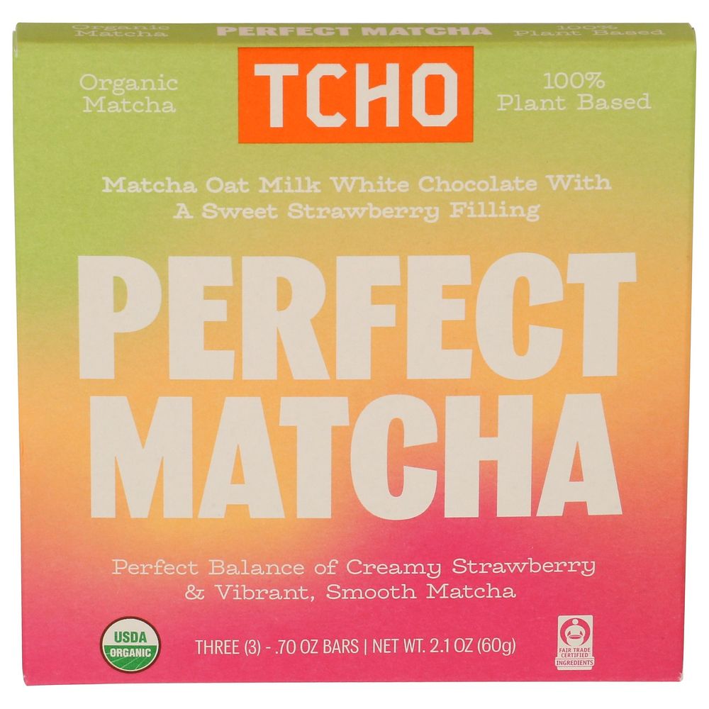 Tcho Perfect Matcha Chocolate Bar, 2.1 Ounce -- 10 per case