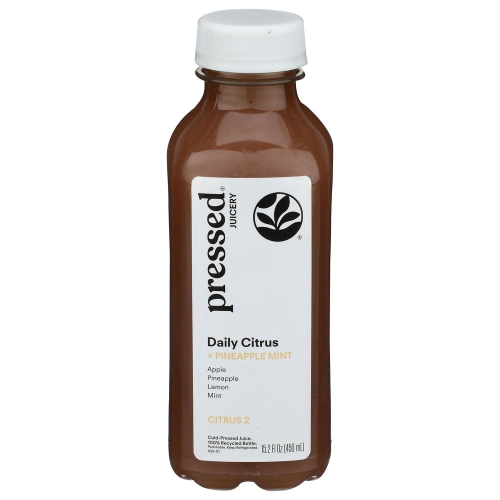 Pressed Juicery Daily Citrus Pineapple Mint juice, 15.2 Fluid Ounce ...