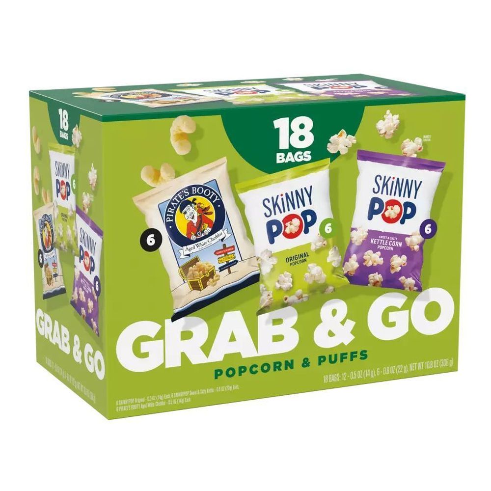 Skinny Pop Grab N Go Popcorn and Puffs, 10.8 Ounce -- 4 per case