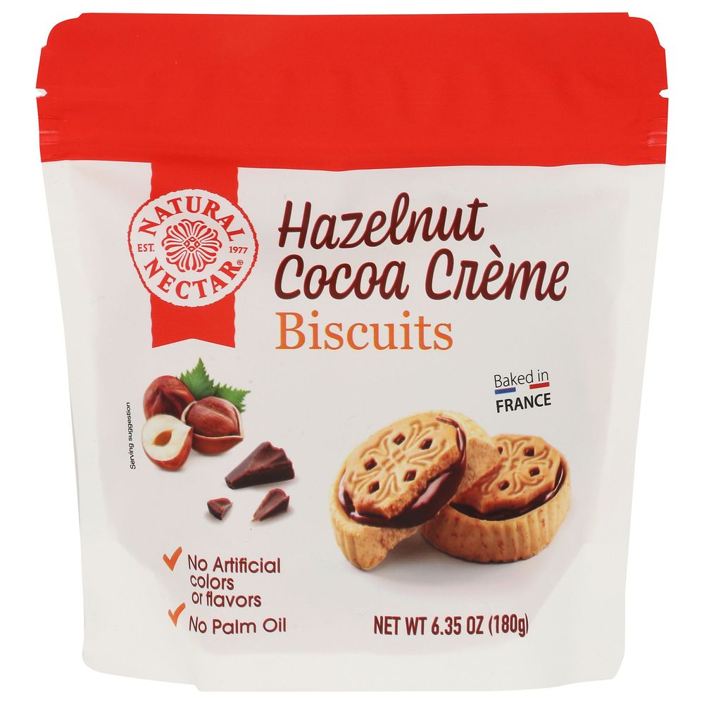 Natural Nectar Hazelnut Cocoa Creme Biscuit, 6.35 Ounce -- 12 per case