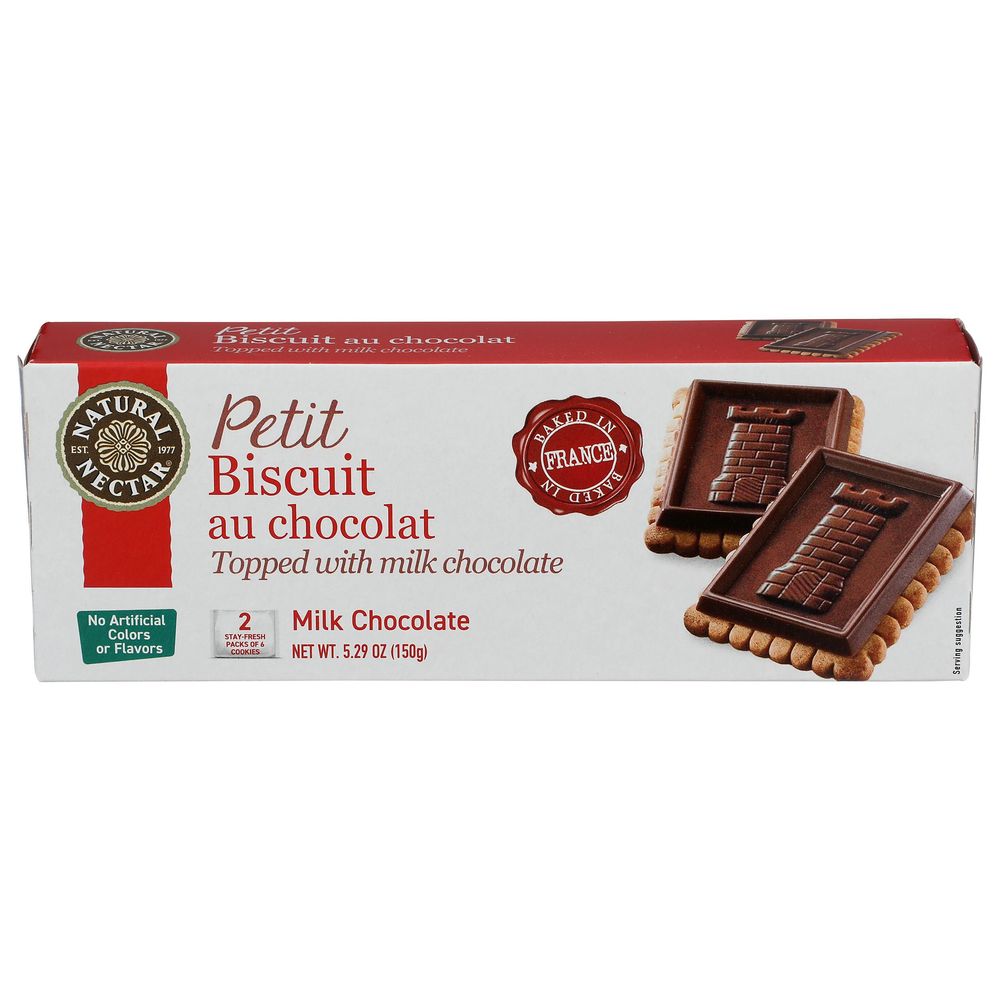 Natural Nectar Milk Chocolate Biscuit Cookies, 5.29 Ounce -- 12 per case