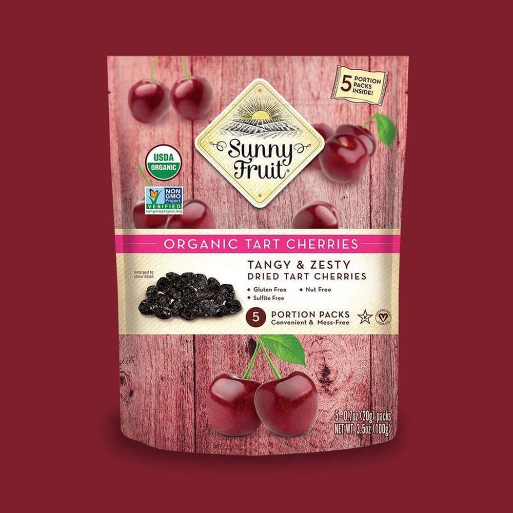 Sunny Fruit Organic Dried Tart Cherries, 3.5 Ounce -- 6 per case