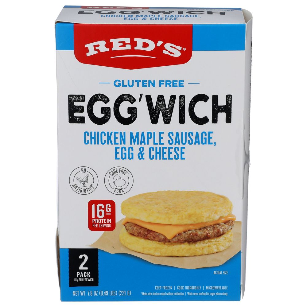 Reds Chicken Maple Sausage Egg Cheese Eggwich, 7.8 Ounce -- 6 per case