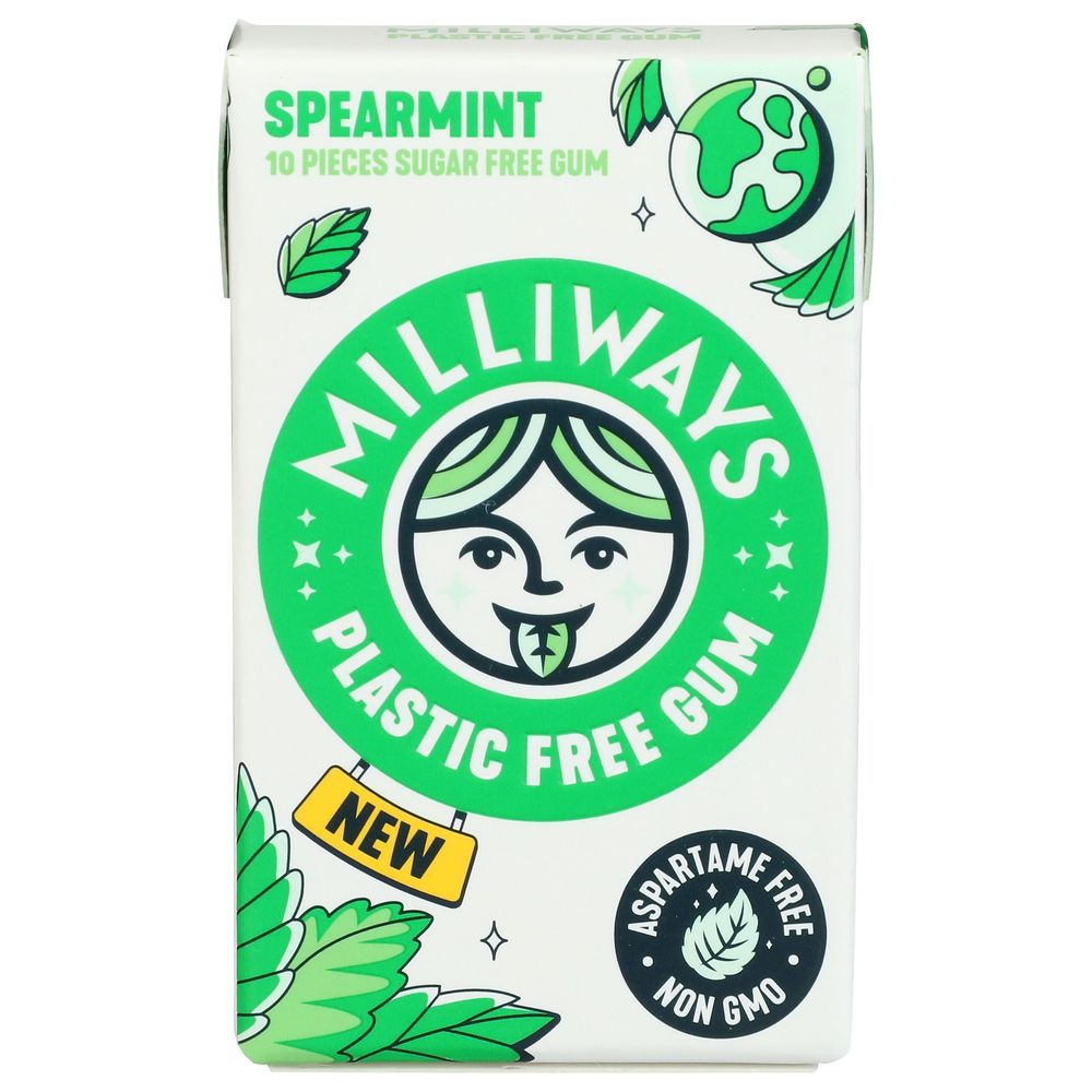 Milliways Spearmint Sugar Free Gum, 10 count -- 12 per case