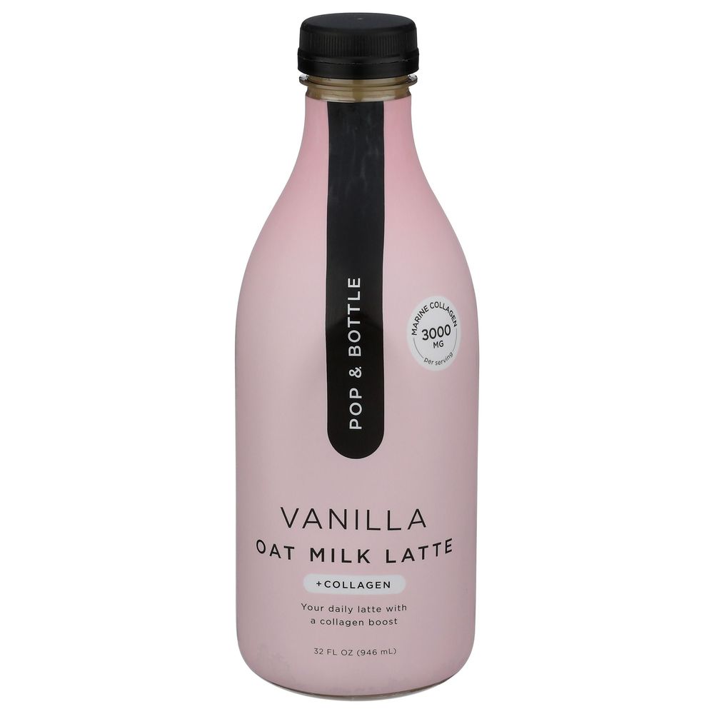 Pop & Bottle Vanilla Oat Milk Latte, 32 Fluid Ounce -- 6 per case