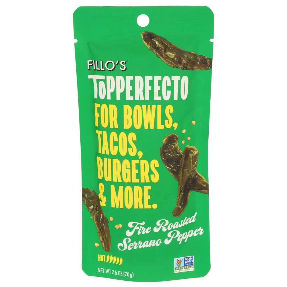 Fillo's Topperfecto Fire Roasted Serrano Pepper, 2.5 Ounce -- 7 per case