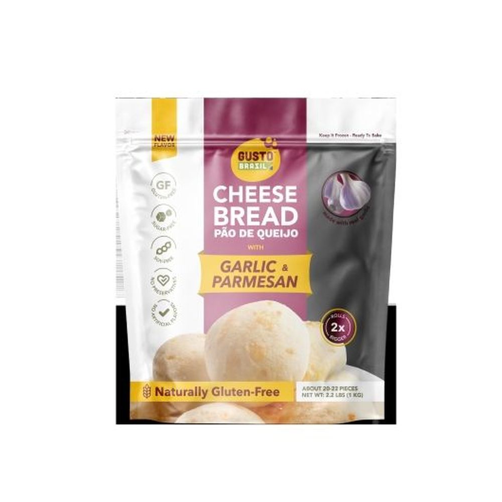 Gusto Brazil Gluten Free 45-50 Gram Garlic and Parmesan Cheese Bread ...