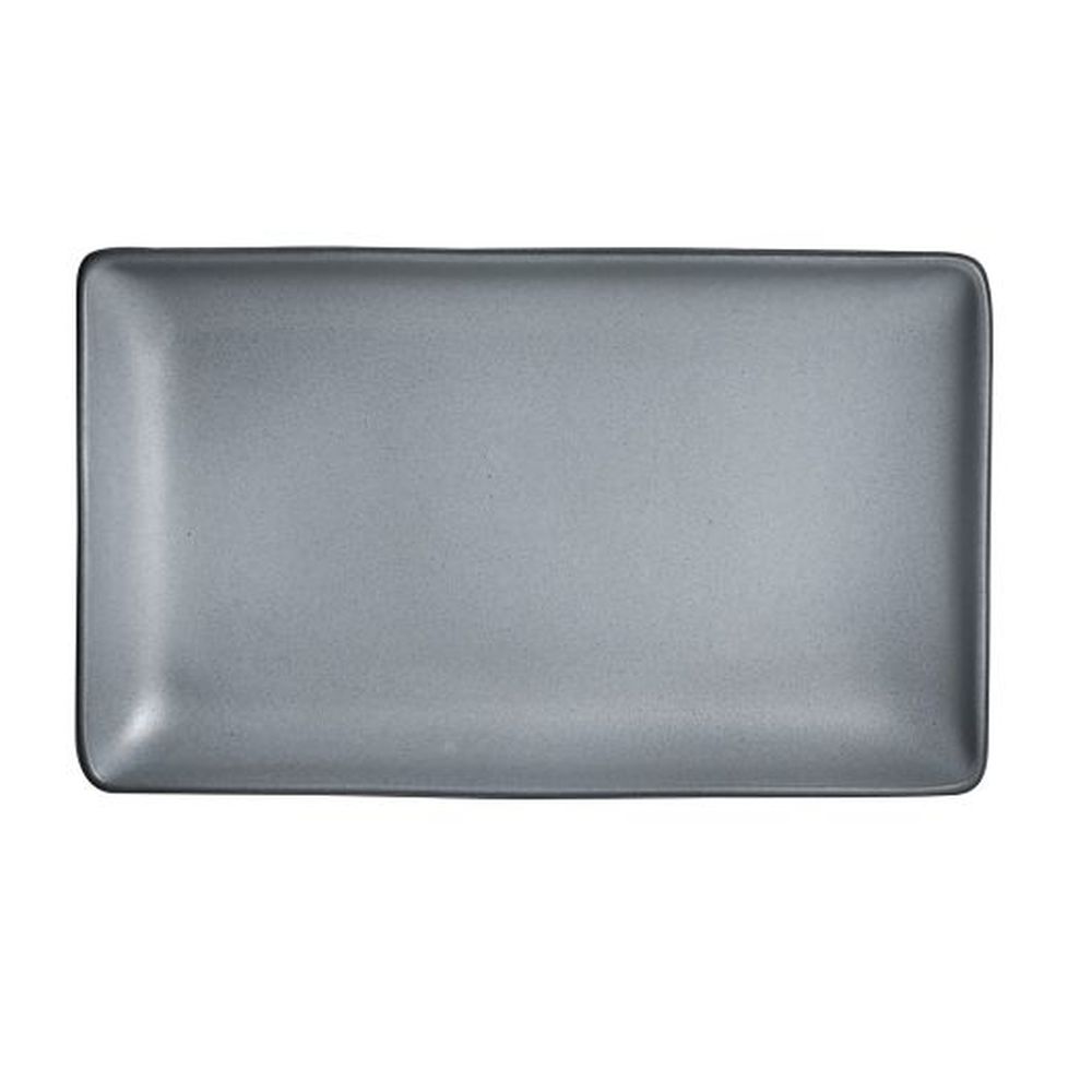 Anfora Denali Matte Gray 10 inch Rectangle Platter, 12 Count