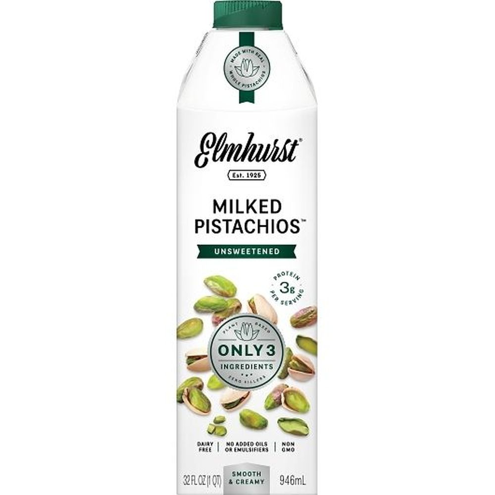 Elmhurst Unsweetened Pistachio Milk, 32 Fluid Ounce -- 6 per case
